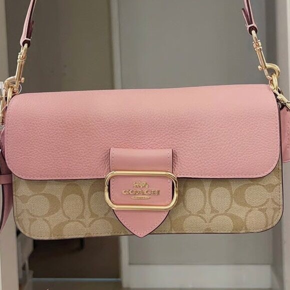 Coach | Bags | Coach Pink And Tan Crossbody Bag | Poshmark